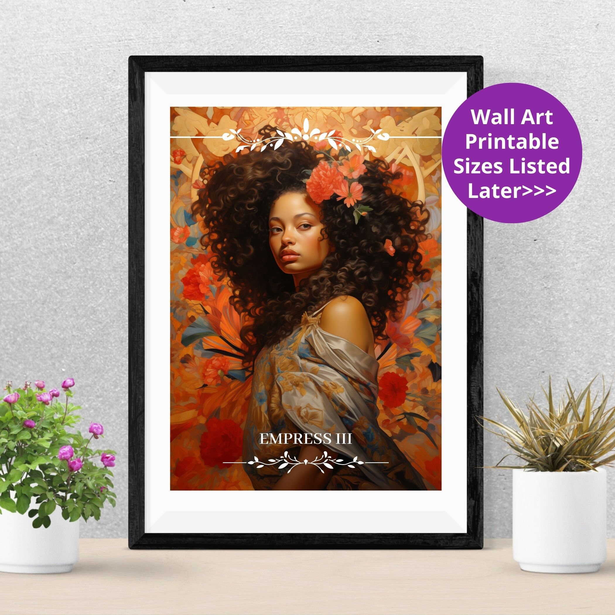 Empress Tarot Card Art Print, Black Tarot Art, Mystical Black Woman ...