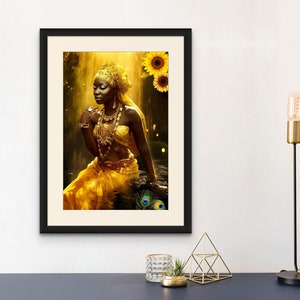 Orisha Oshun Printable, African Orisha Art, Oshun, African Goddess of Love, Female Orishas ...