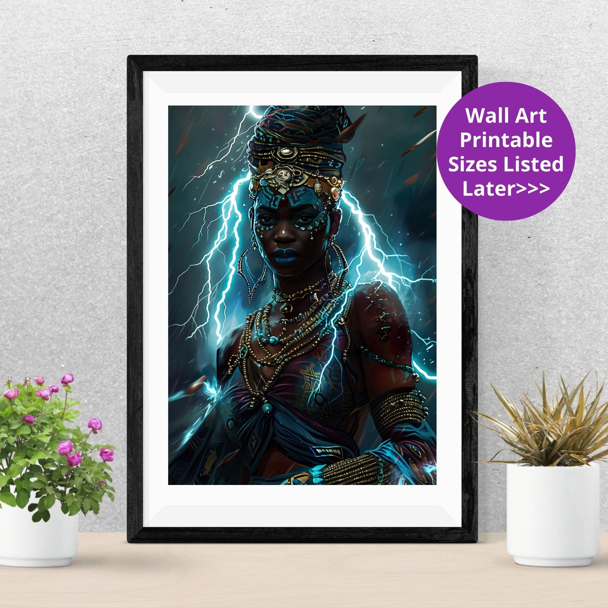 Orisha Oya Art Print: Fierce African Goddess of Storms (digital ...