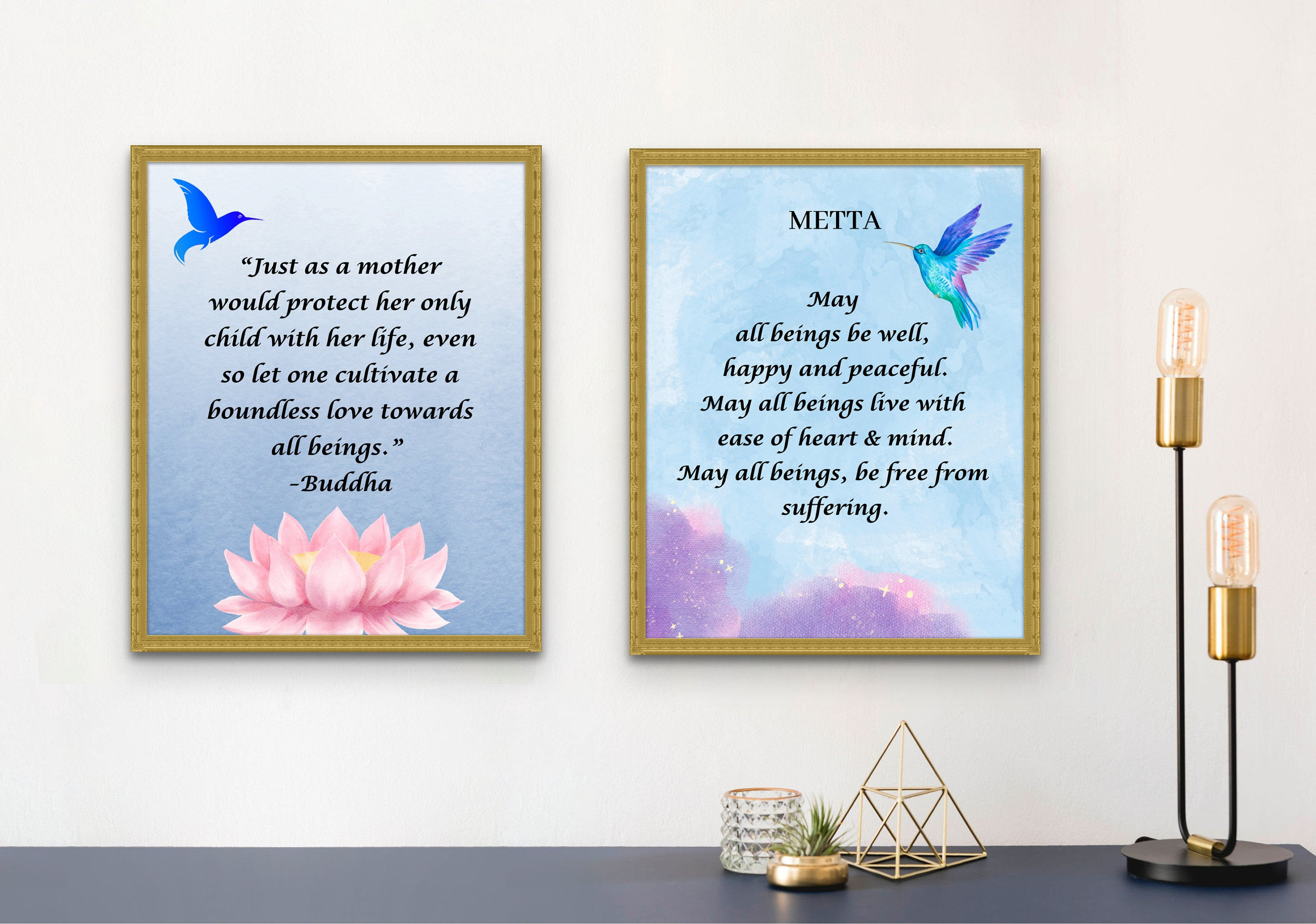 Loving-kindness set of 2 Metta Prints Metta Prayer, Boundless ...