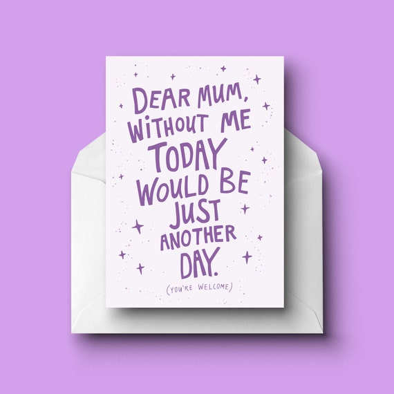 You're Welcome Mum Greeting Card Mother's Day - Etsy