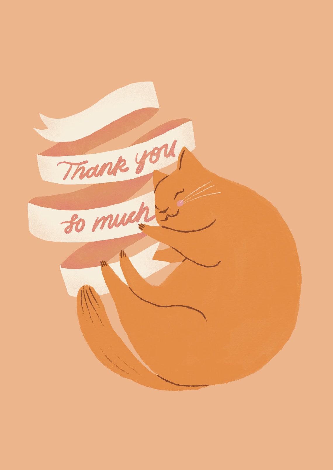 Thank Meow so Much Thank You Card - Etsy