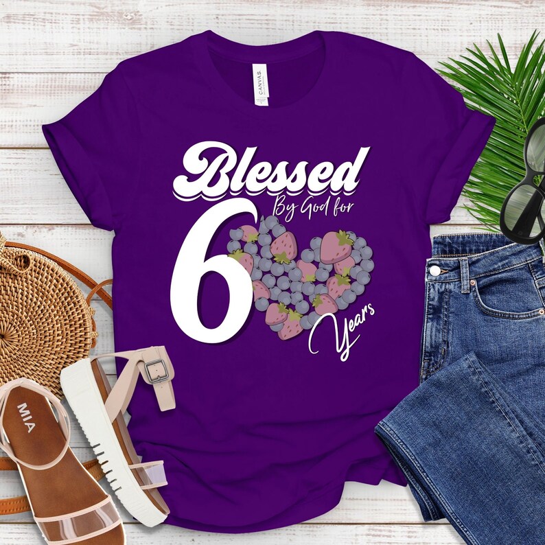 Blessed by God for 60 Years, Happy 60th Birthday Shirt, 60 Years ...