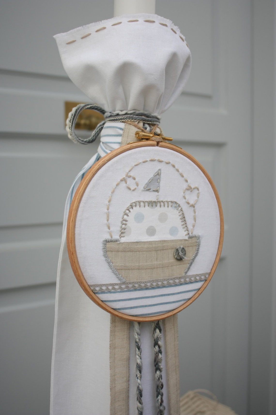 Baptism/christening Candle/lambada/baptism Lambatha/hoop Boat Candle ...