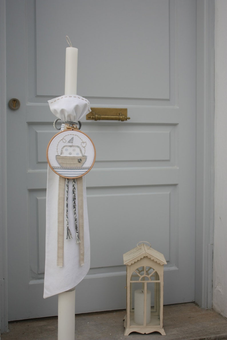 Baptism/christening Candle/lambada/baptism Lambatha/hoop Boat Candle ...