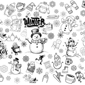 GIANT Winter Coloring Poster - Etsy