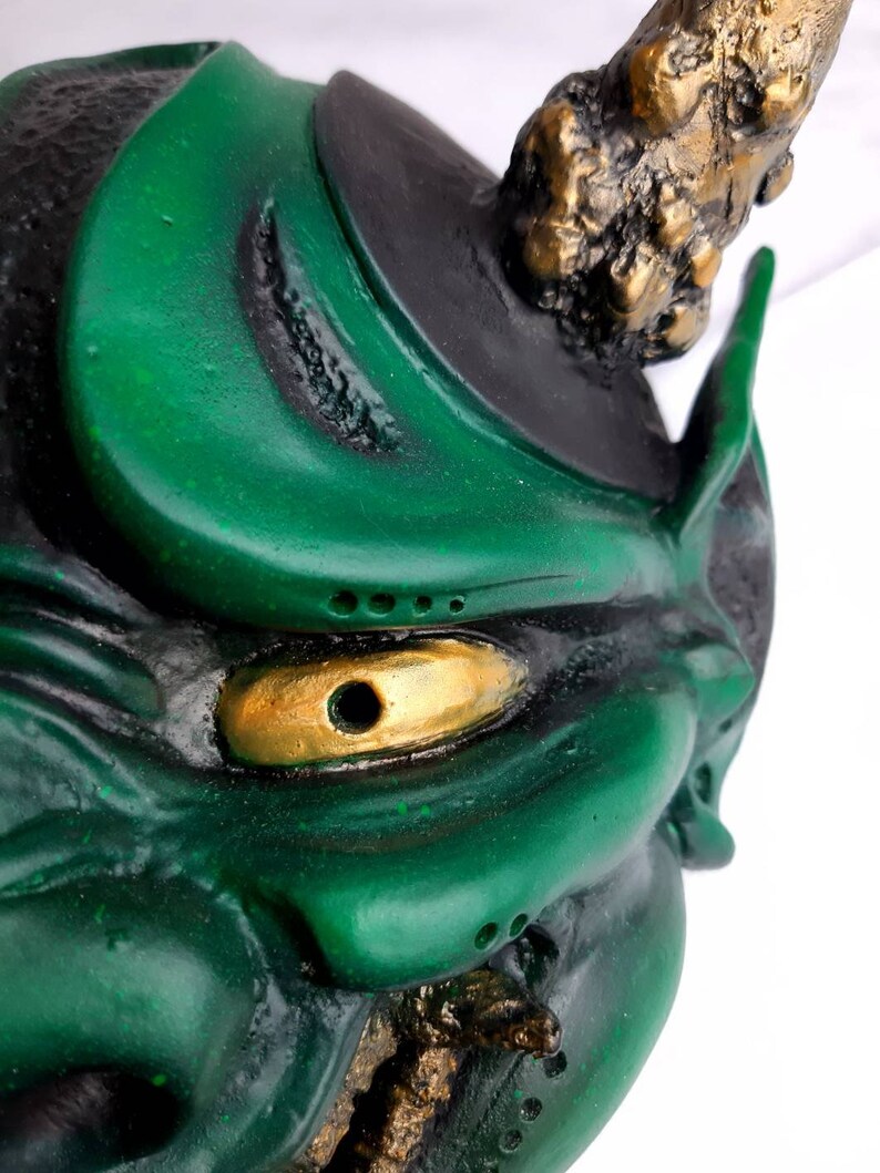 HORROR MASK, ONI Mask, Japanese Demon Hand Painted Halloween Mask ...