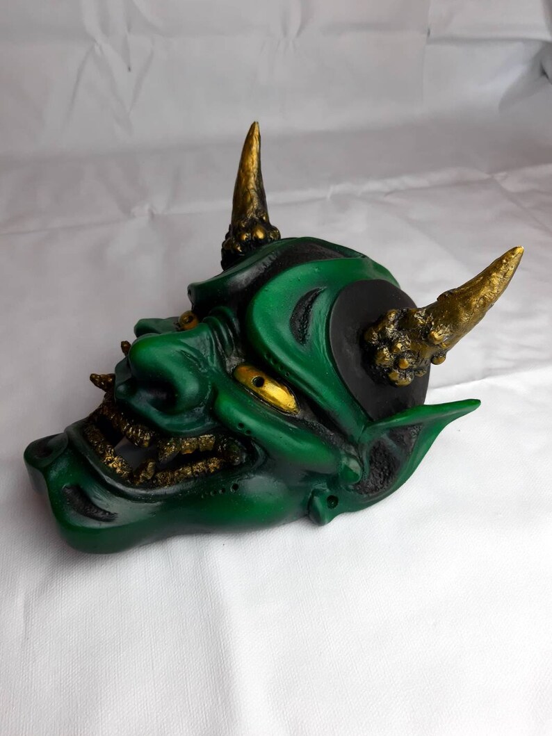 HORROR MASK, ONI Mask, Japanese Demon Hand Painted Halloween Mask ...