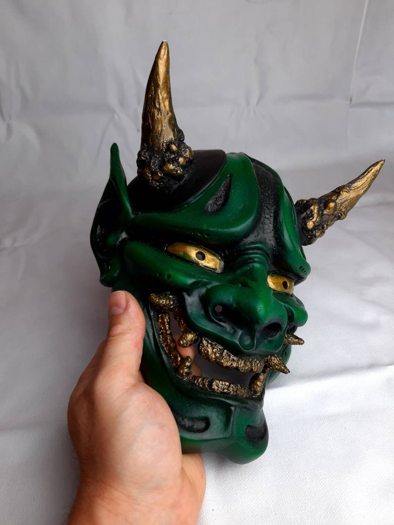 HORROR MASK, ONI Mask, Japanese Demon Hand Painted Halloween Mask ...