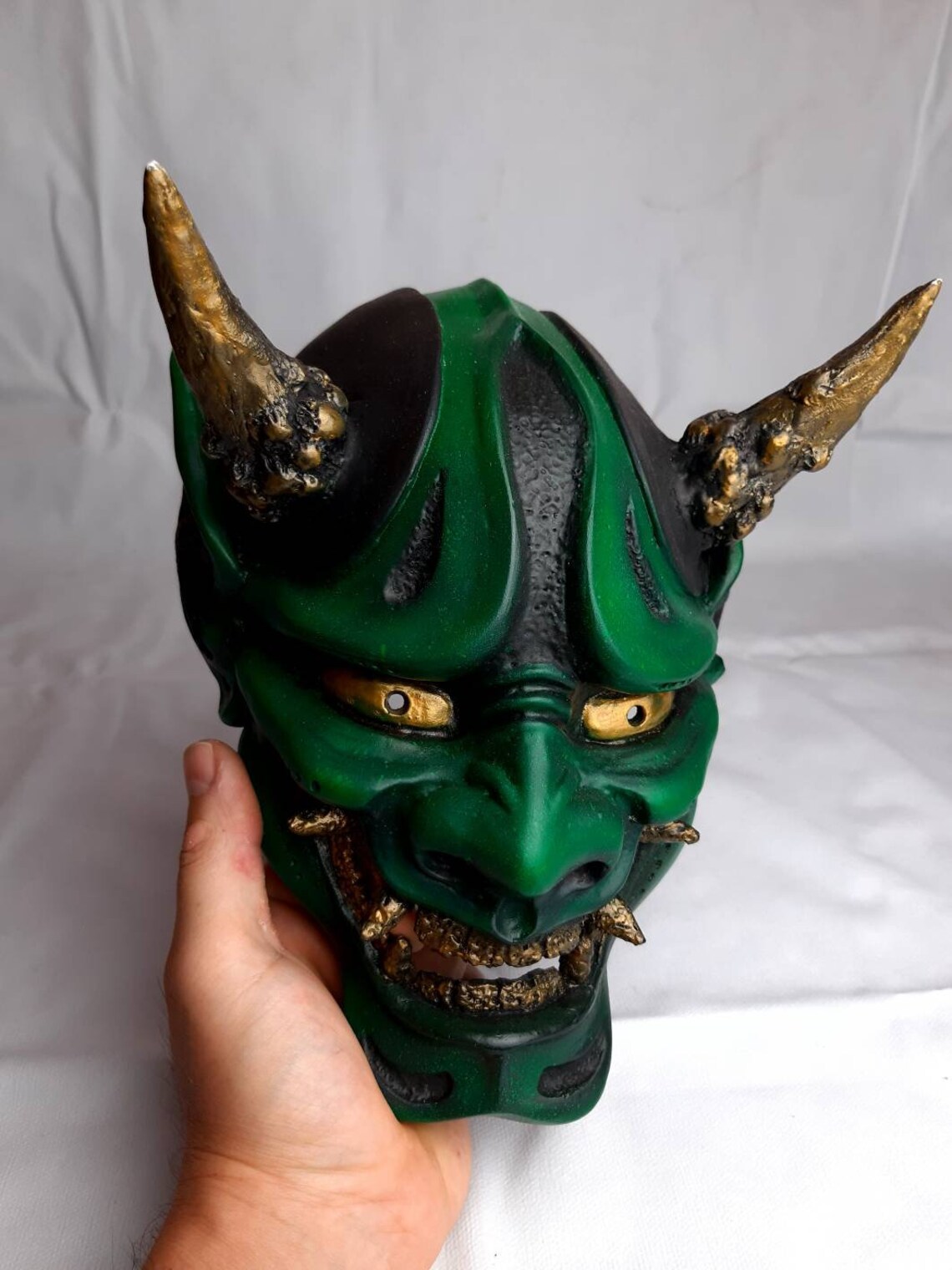 HORROR MASK, ONI Mask, Japanese Demon Hand Painted Halloween Mask ...