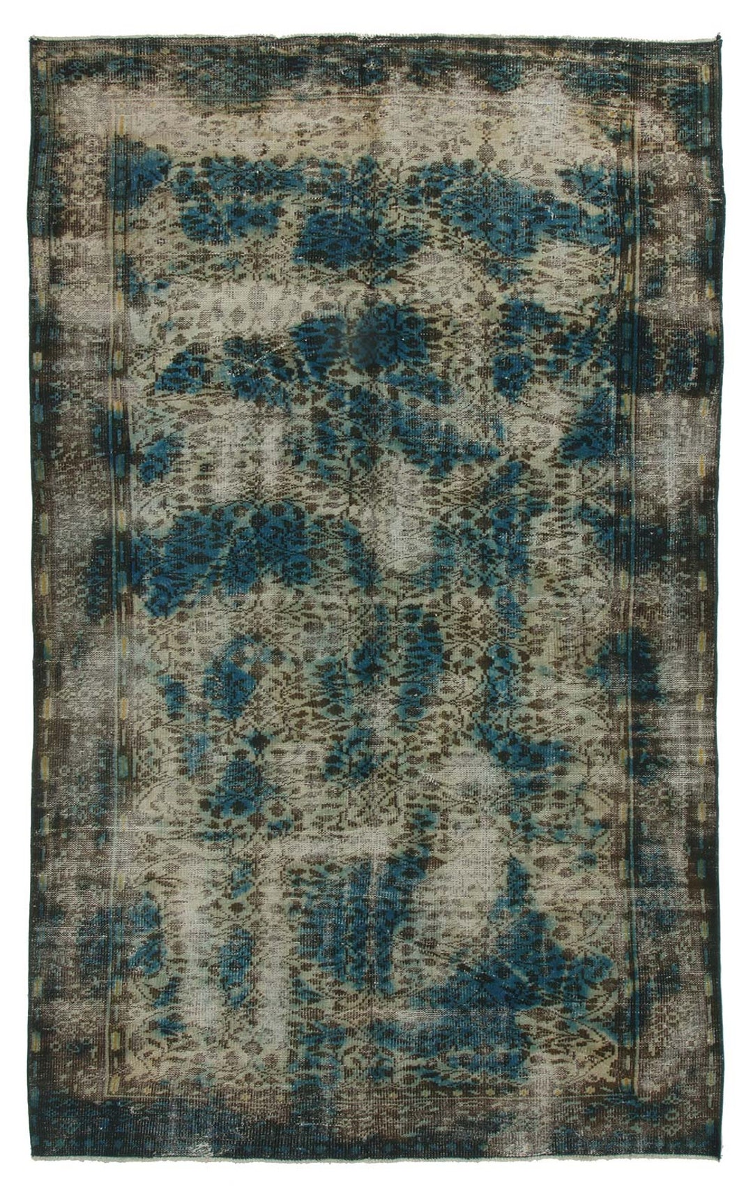 9x5 Feet Dark Blue Area Rug Teal Rug 8.8x5.3 Ft Blue Rug - Etsy