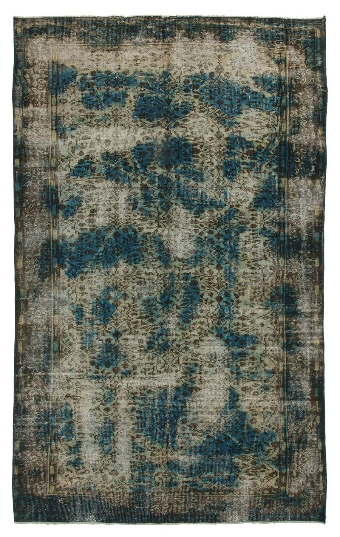 9x5 Feet Dark Blue Area Rug Teal Rug 8.8x5.3 Ft Blue Rug - Etsy