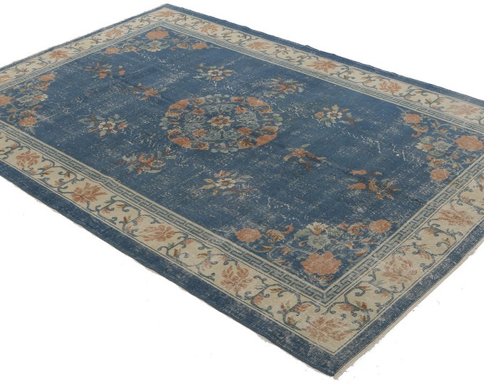 Contemporary Moroccan Tufted Rug THE LAPIS TREE 6 Ft 10 X 10 6 Ft / 205 ...
