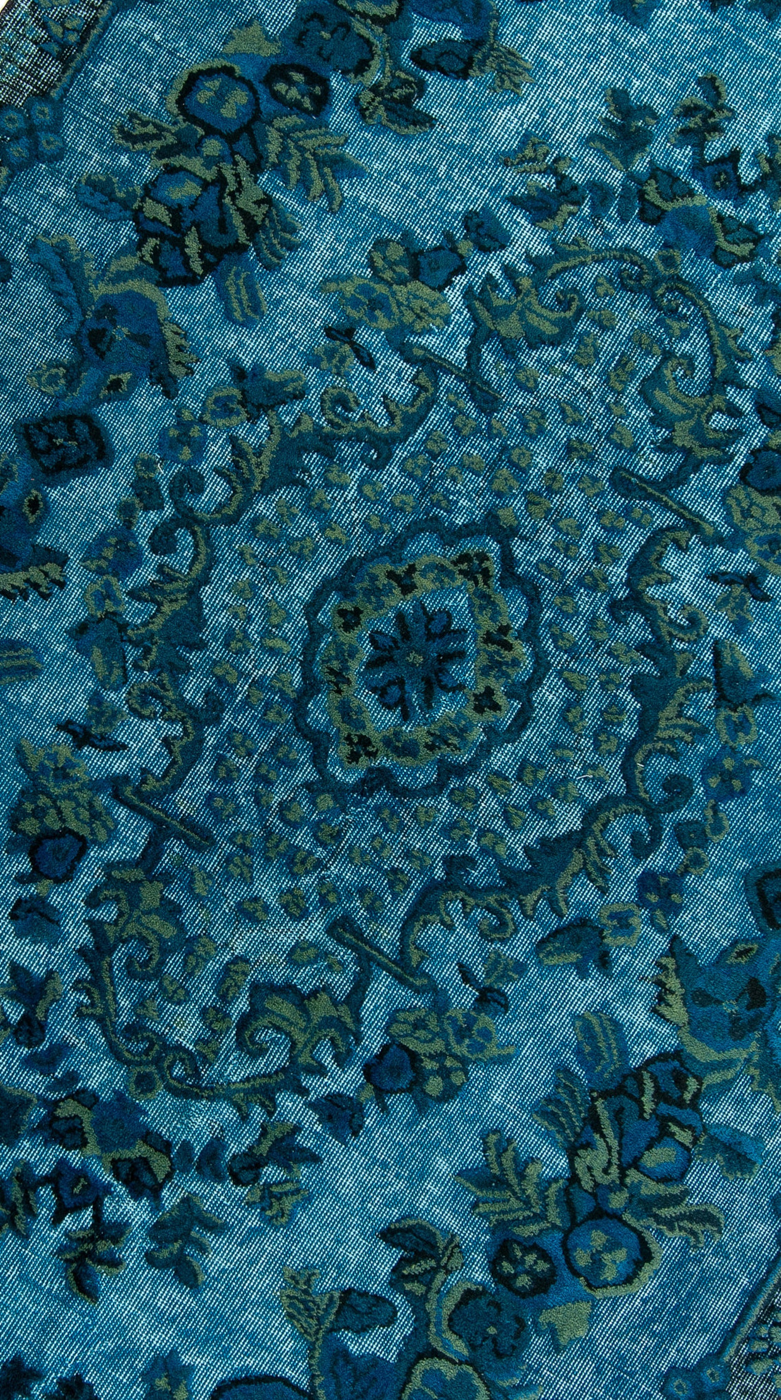 Vintage Over Dyed Hand Carved Blue Area Rug, Home Decor Rug, Color ...