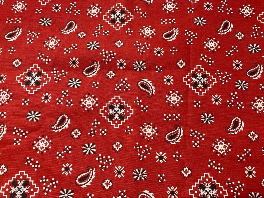 2 Yards Red Bandana Fabric - Etsy