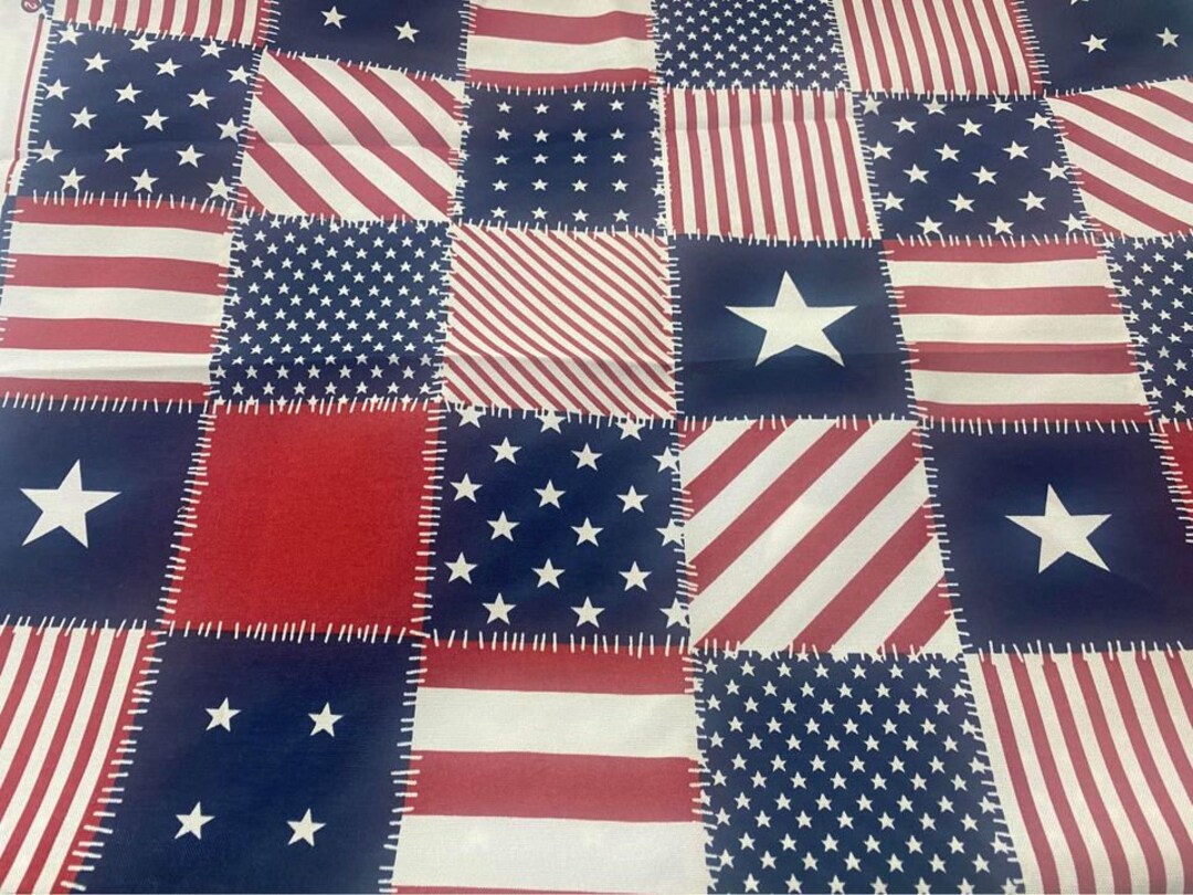 2pc Berkshire Home Red, White, Blue Patchwork Fabric - Etsy