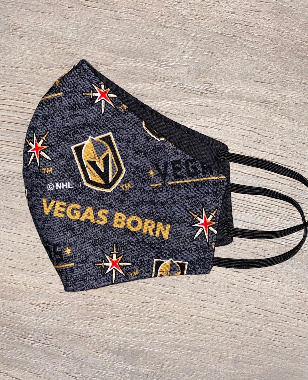 Las Vegas Golden Knights Face Mask. Vegas Born Cotton Face Mask. Triple ...