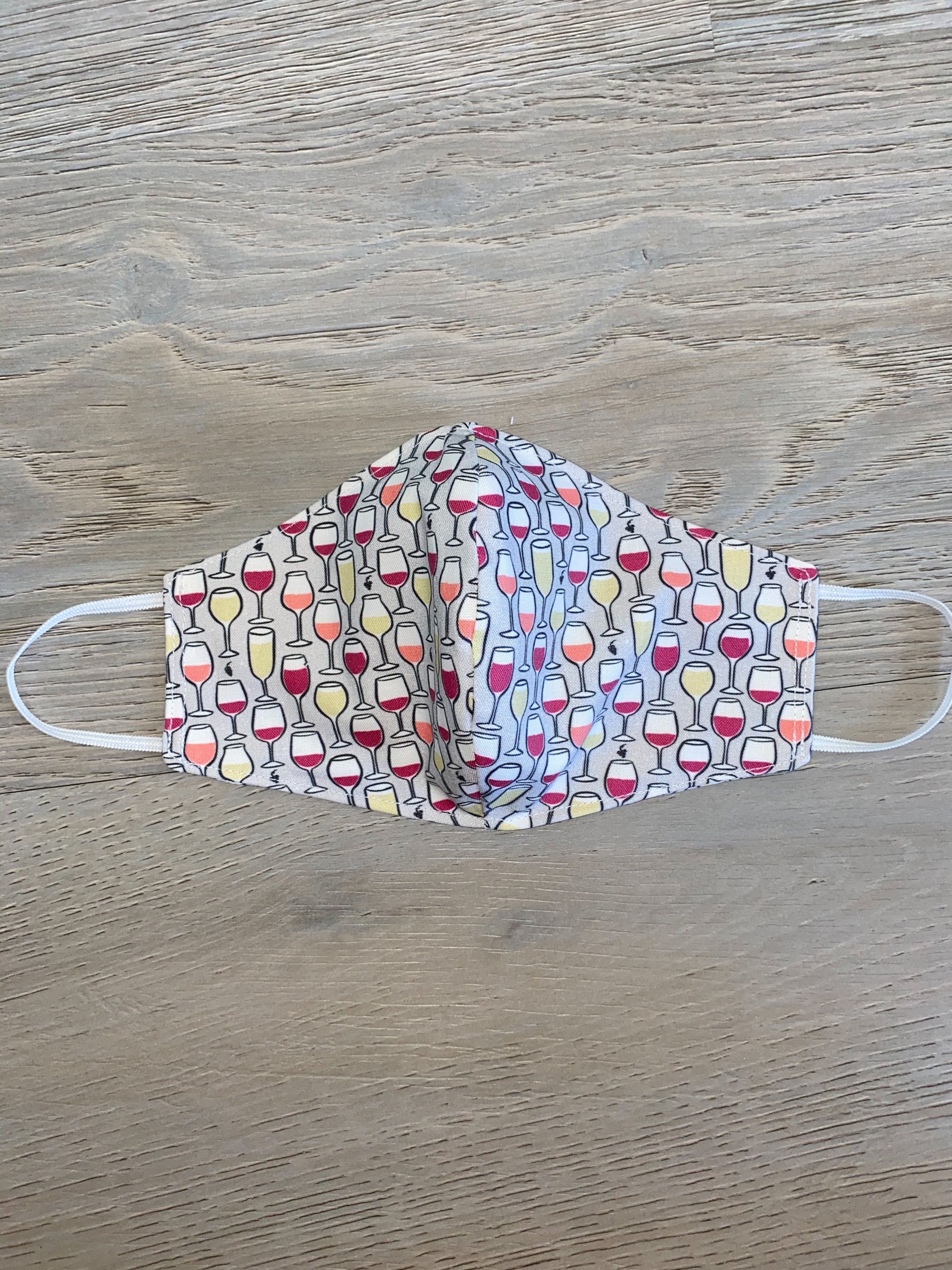 Wine Lovers Face Mask. Wine Glass Face Mask. Triple Layered Face Mask ...