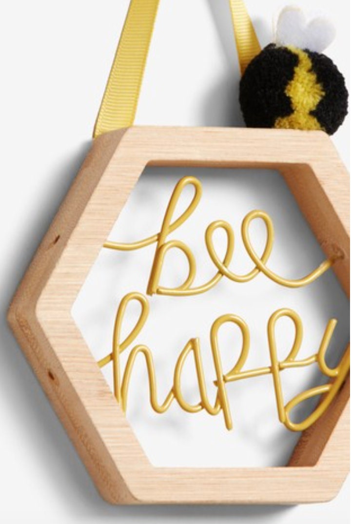 Motivational Bee Happy Hanging Wall Decoration Wooden 13cm | Etsy