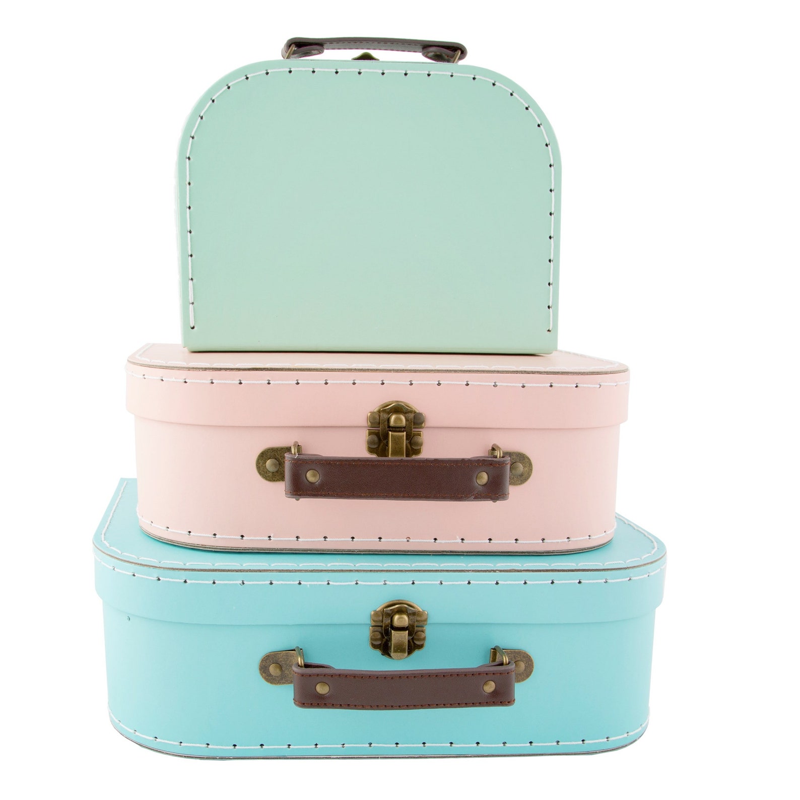 Pastel Retro Suitcase Storage Boxes Set of 3 Basket Organiser - Etsy
