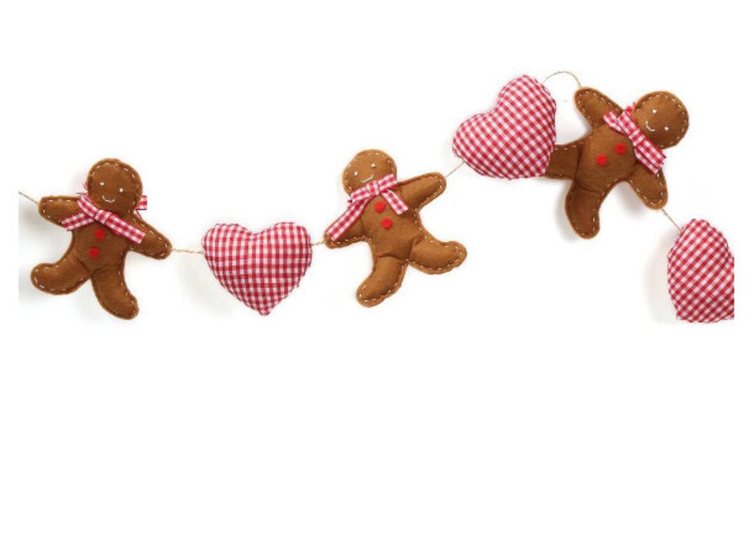 Make Your Own Felt Gingerbread Man Garland Bunting Christmas Bunting 1 ...