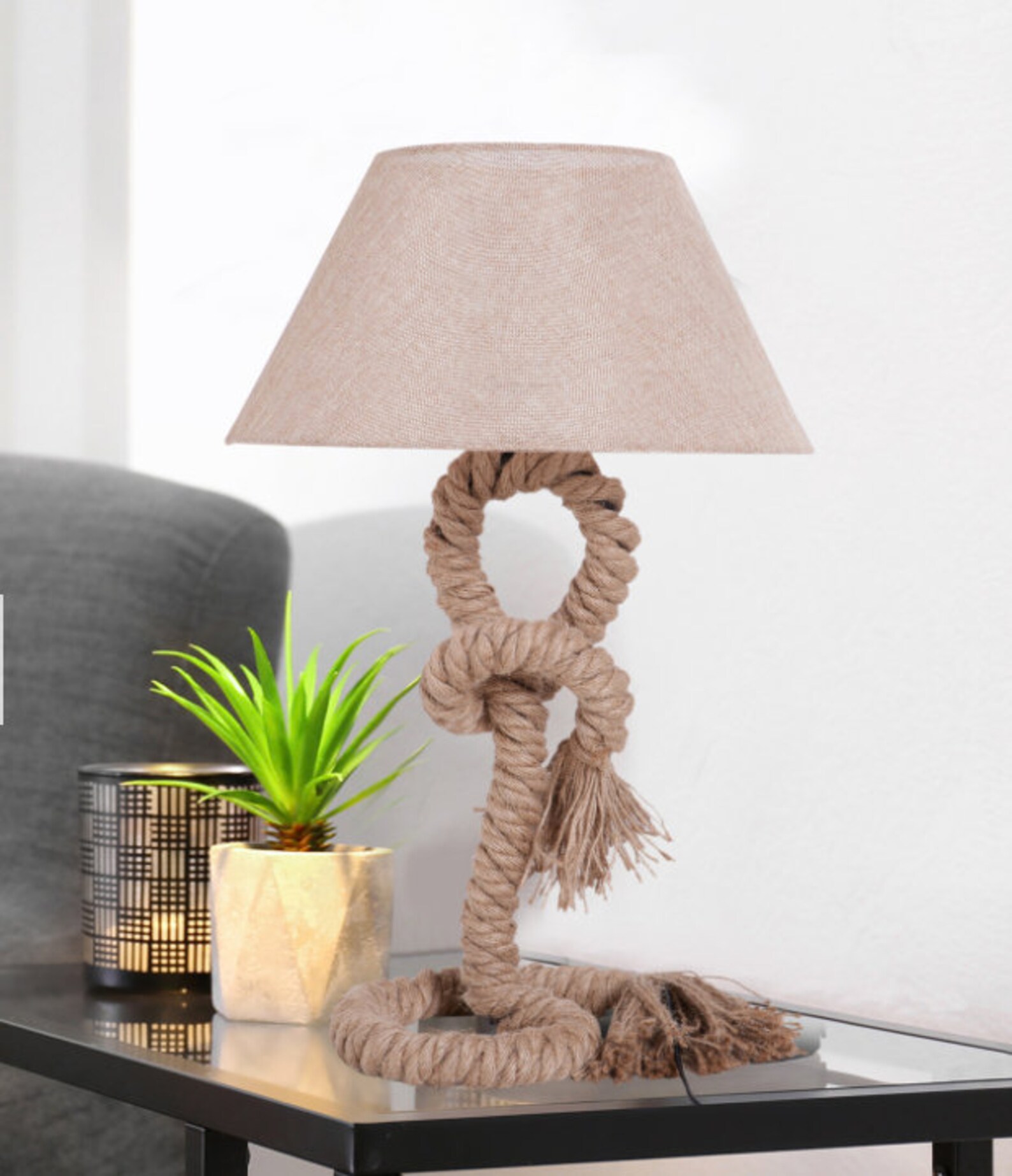 Nautical Twisted Rope Table Lamp Bright Led Rope Light Office - Etsy