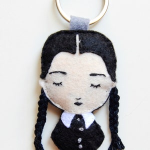 Wednesday Addams Keychain / Addams Family / Handmade Felt Keychain ...
