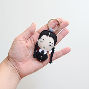 Wednesday Addams Keychain / Addams Family / Handmade Felt Keychain ...