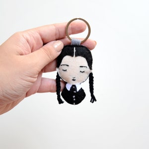 Wednesday Addams Keychain / Addams Family / Handmade Felt Keychain ...