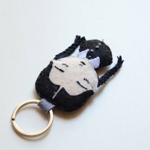 Wednesday Addams Keychain / Addams Family / Handmade Felt Keychain ...