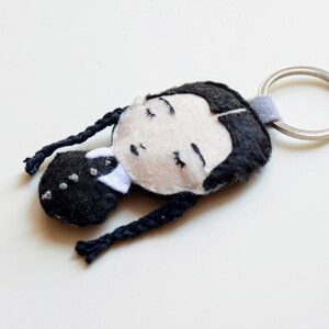 Wednesday Addams Keychain / Addams Family / Handmade Felt Keychain ...