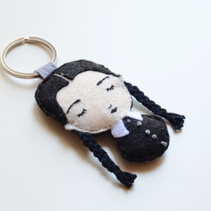 Wednesday Addams Keychain / Addams Family / Handmade Felt Keychain ...
