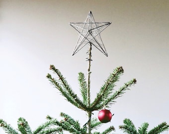 Modern Tree Topper Silver Polish Star 3D Spiky Paper Decoration for ...