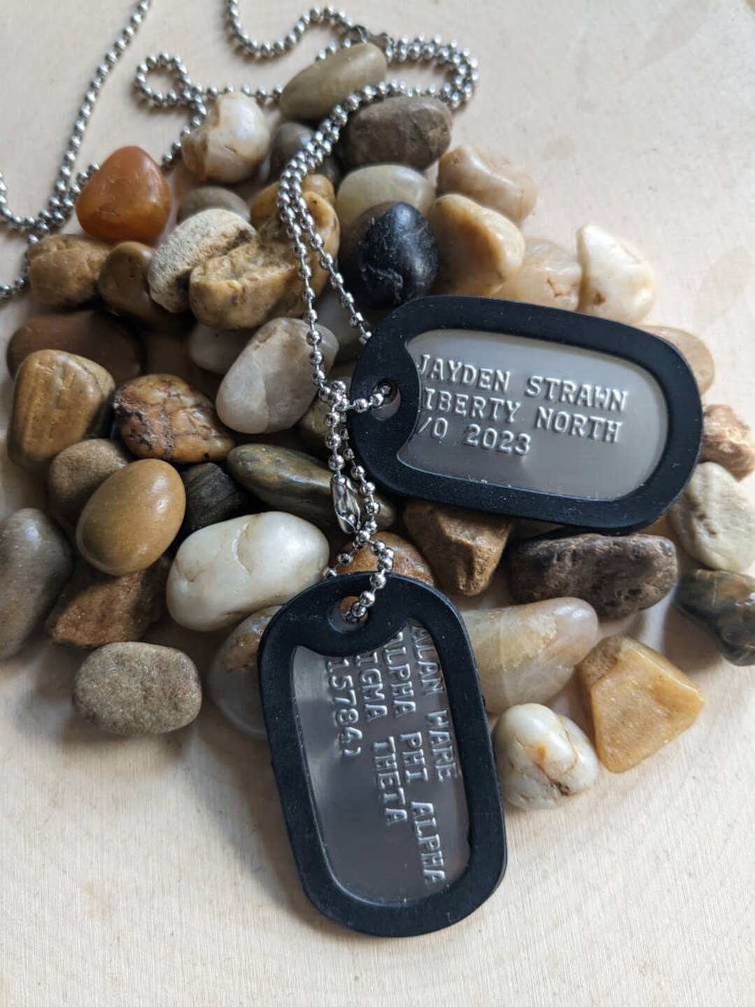Military Dog Tags With Silencer Hunting ID Tag Golf Gag Bag Pet ID Tag ...