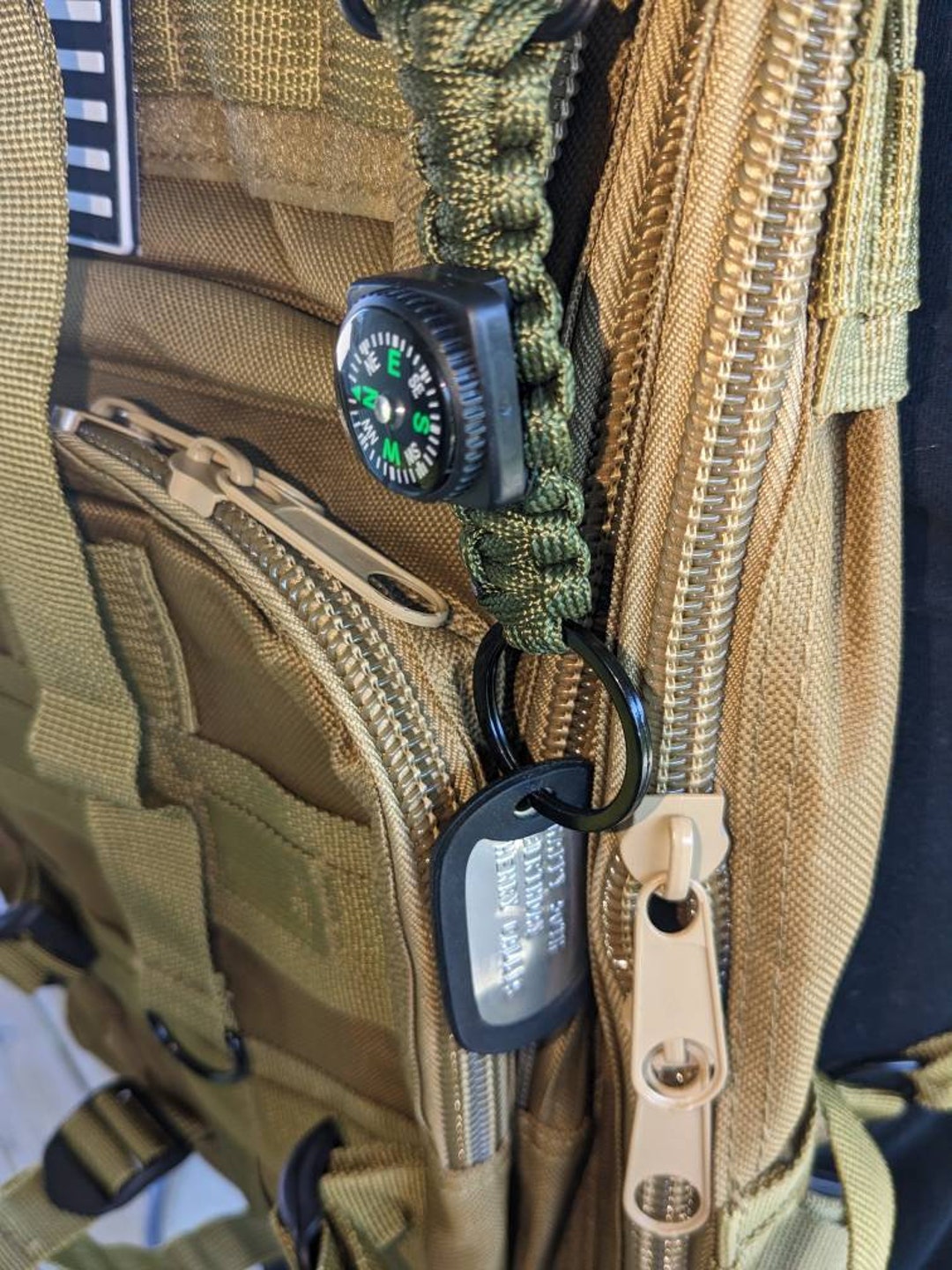 Military Backpack Personalized Dog Tag Key Chain With Patches ...