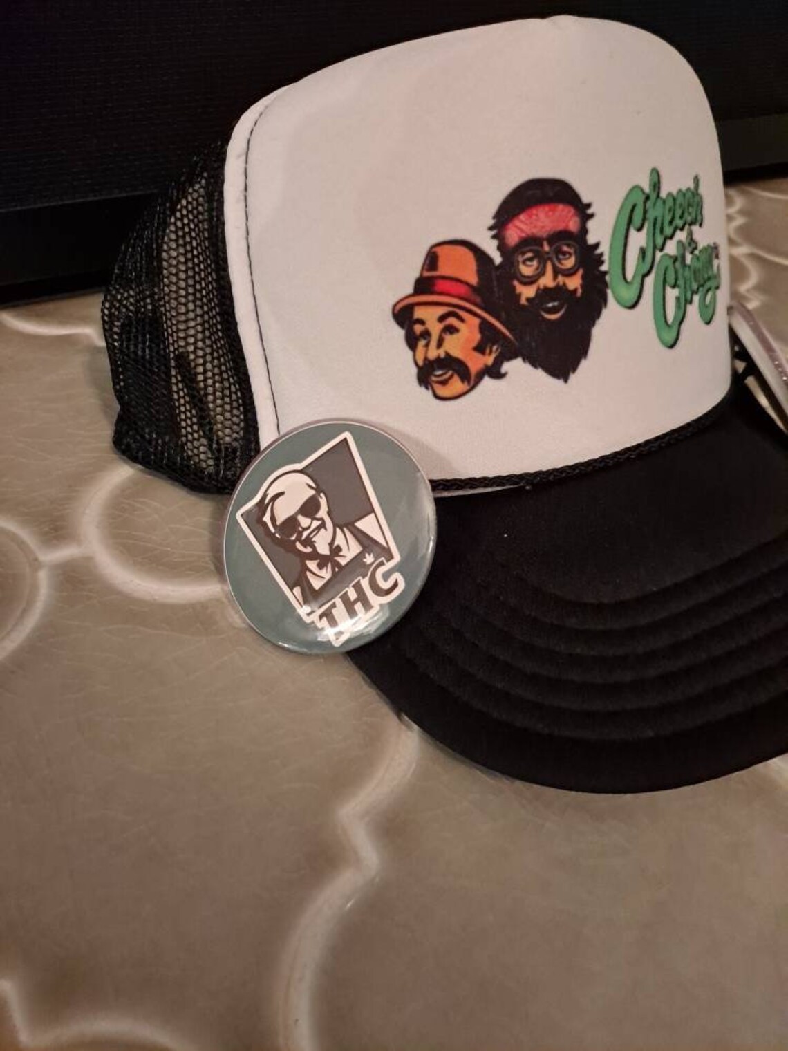 Cheech & Chong Trucker Hat 420 with buttons | Etsy