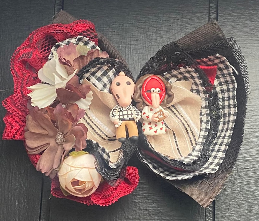 Red and Black Scary Character Movie Birthday Hair Bow - Etsy