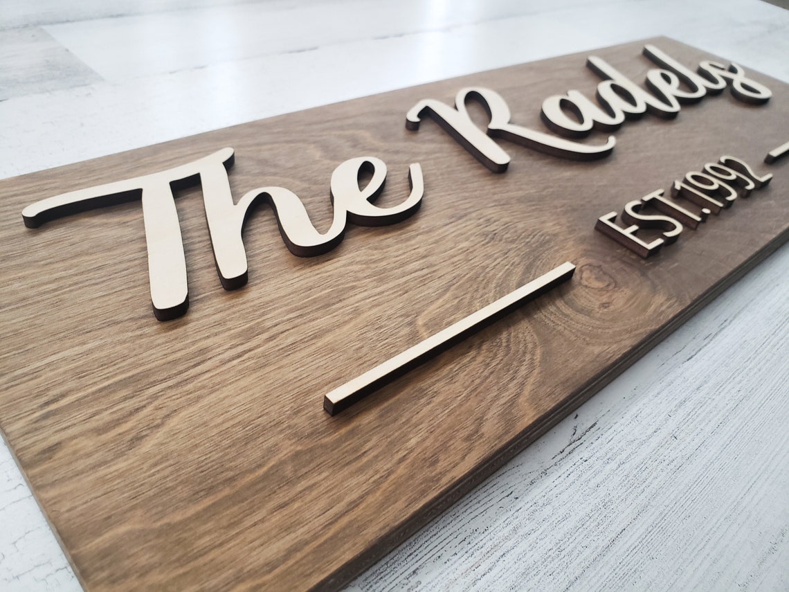 Last Name Sign Custom Sign Established Sign Personalized - Etsy