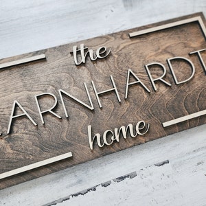Home Sign 3 D Sign Last Name Sign Home Decor Sign Custom Sign New Home ...