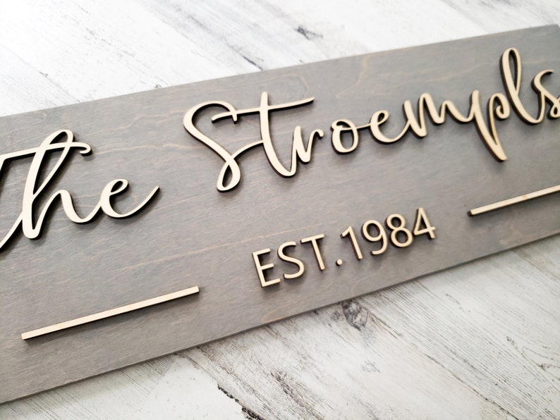 Last Name Sign Custom Sign Christmas Gift Personalized - Etsy