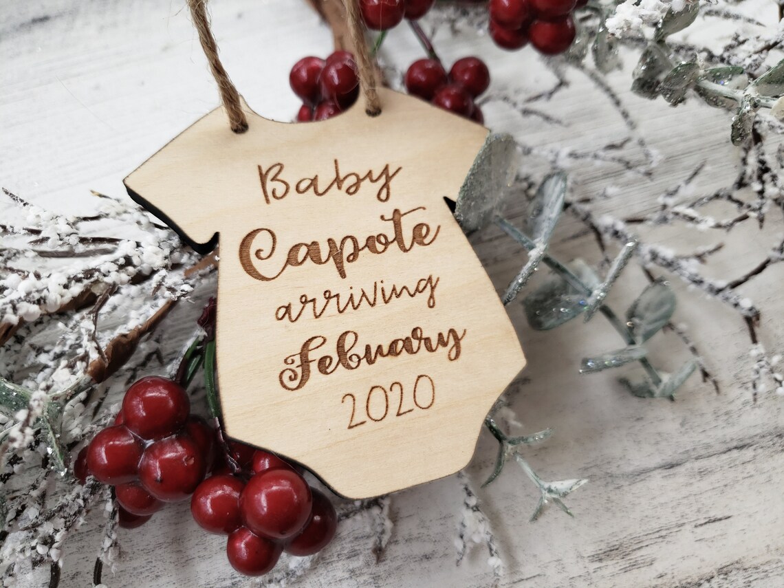 Birth announcement ornament gift for expecting parents | Etsy