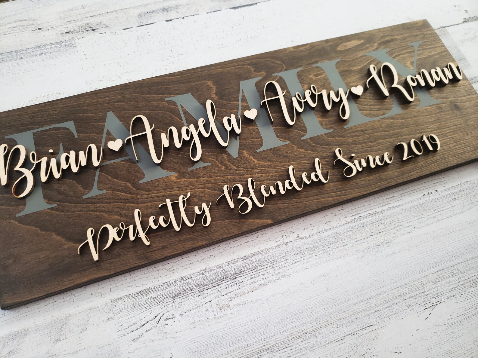 3 D Blended Family Wood Sign Family Home Decor Family Sign - Etsy