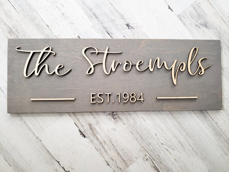 Last Name Sign Custom Sign Christmas Gift Personalized - Etsy