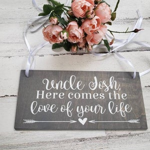Ring Bearer Sign Uncle Wedding Sign Here Comes the Bride - Etsy