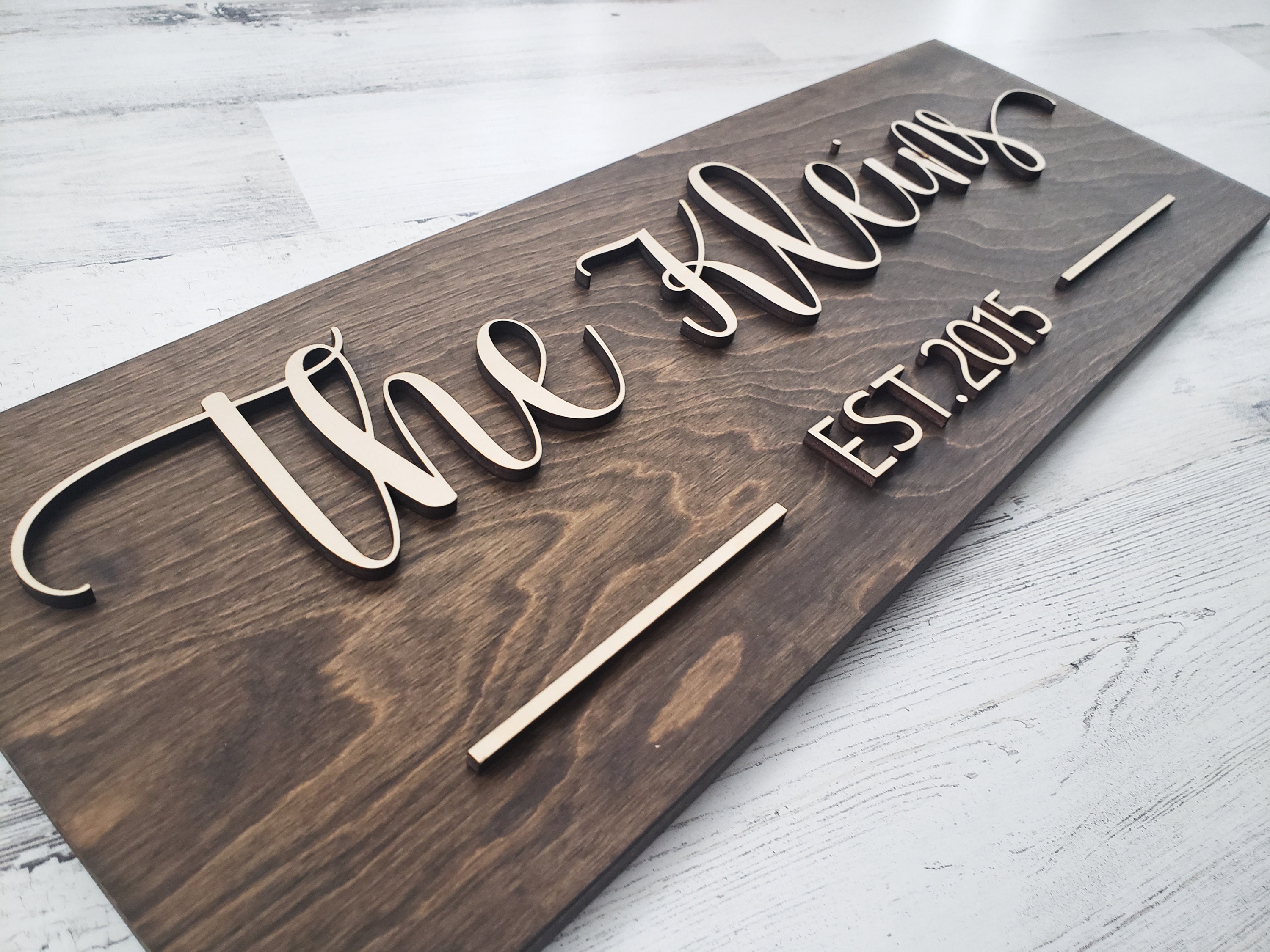 Last Name 3 D Sign Family Name Sign EST Date Sign - Etsy