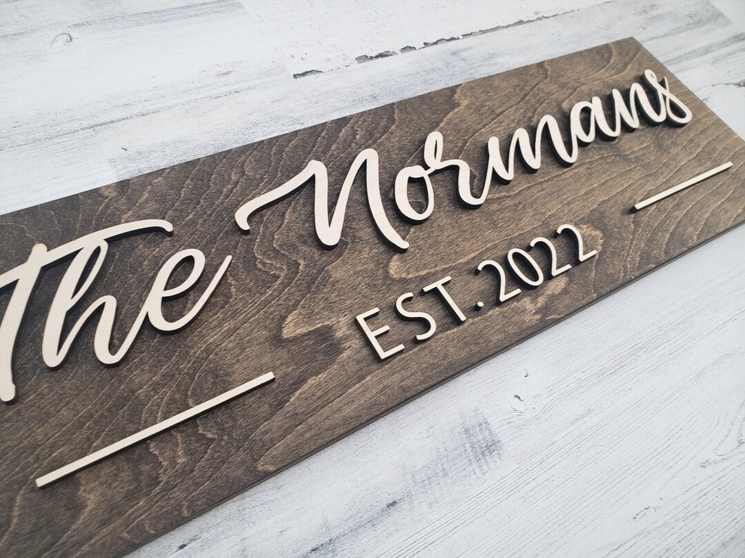 Last Name Sign Custom Sign Established Sign Personalized Wedding Gift ...