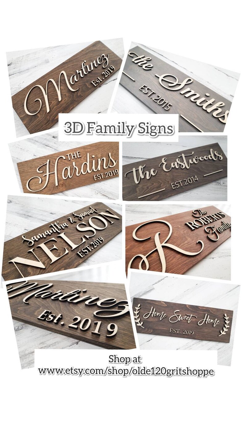 3 D Last Name Sign Custom Decor Layered Wood Sign | Etsy