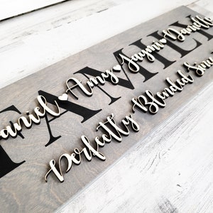 3D Blended Family Wood Sign Family Home Decor Family Sign With Names ...
