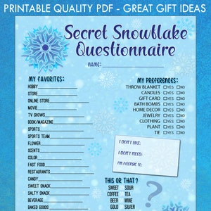 BUNDLE #1 - Secret Snowflake Questionnaire (christmas) & Spooky Sister ...