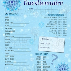 BUNDLE #1 - Secret Snowflake Questionnaire (christmas) & Spooky Sister ...